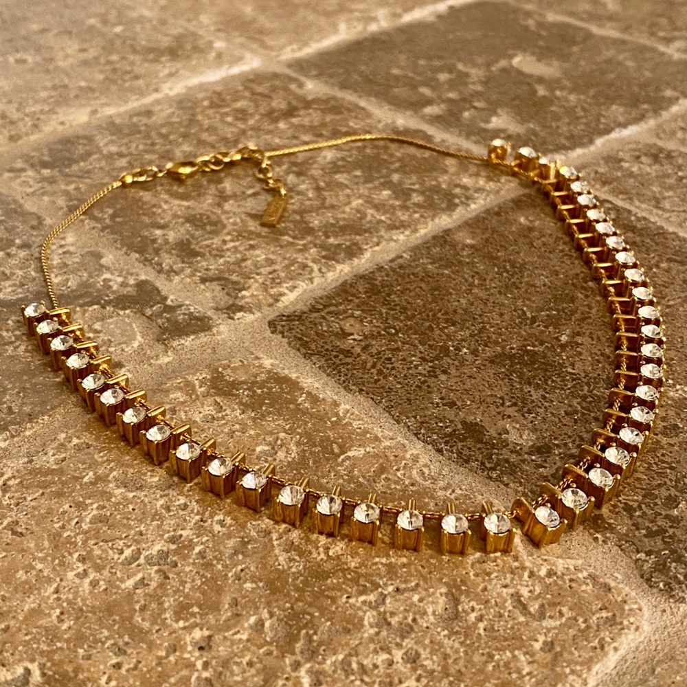 Napier Gold Rhinestone Necklace - Gem
